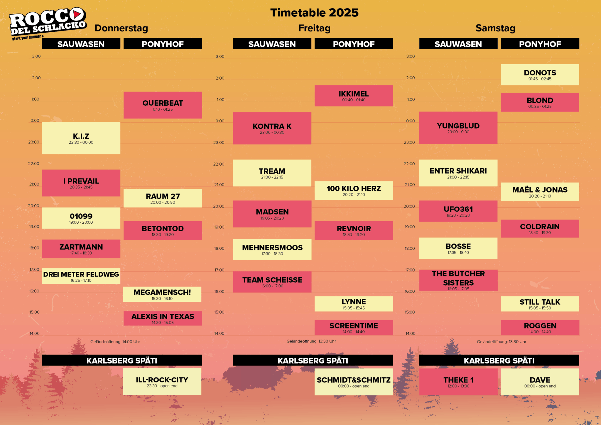 Timetable Veröffentlicht - Rocco del Schlacko